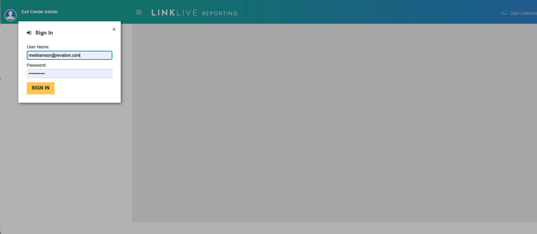 Sign In to LinkLive Reporting